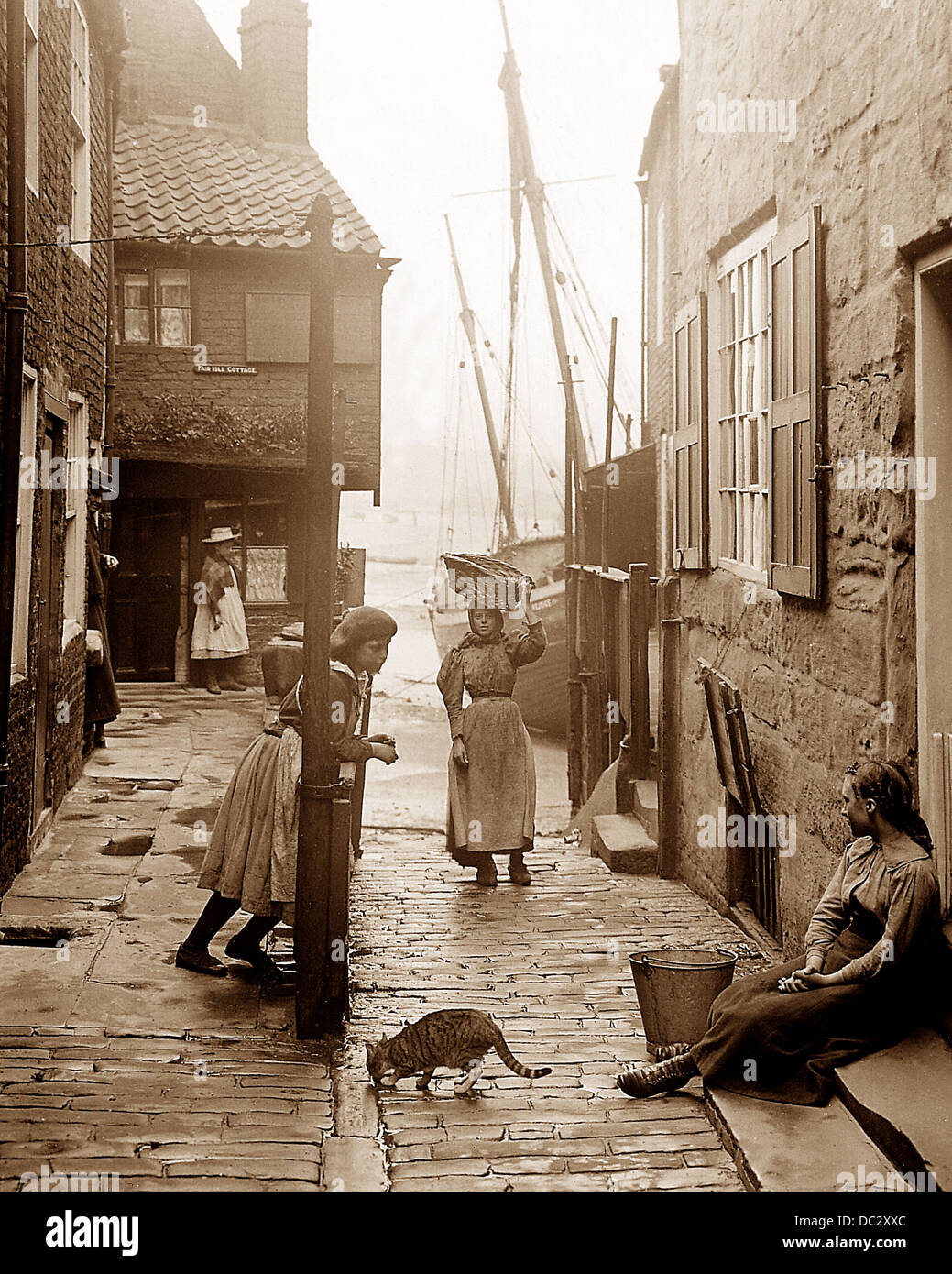 Whitby Tin Ghaut Victorian period Stock Photo - Alamy