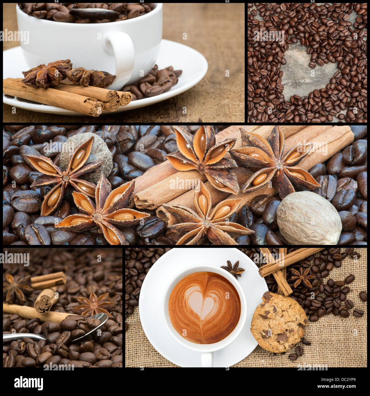 Collage of various coffee images Stock Photo - Alamy