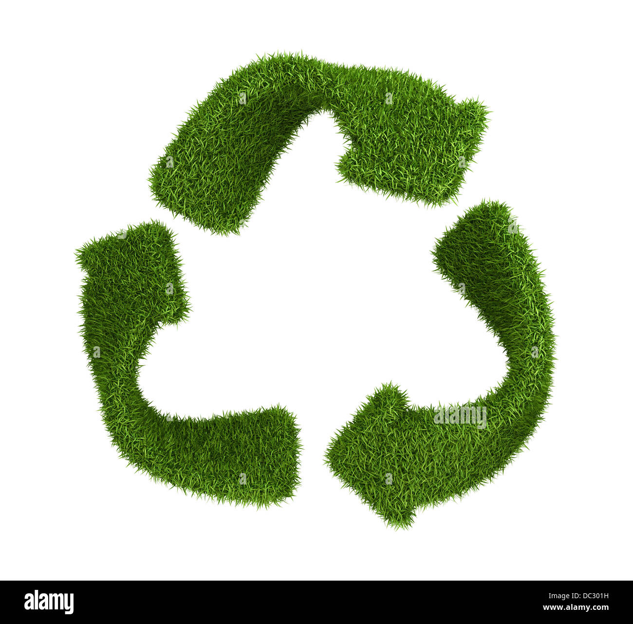 Recycle symbol from grass. isolated on white Stock Photo - Alamy