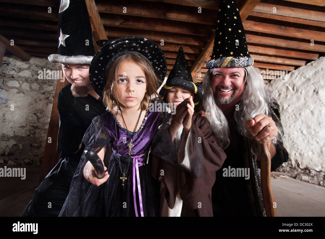 Spell Casting Family Stock Photo - Alamy
