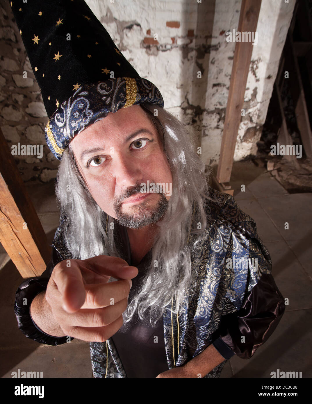 Middle Aged Wizard Stock Photo - Alamy