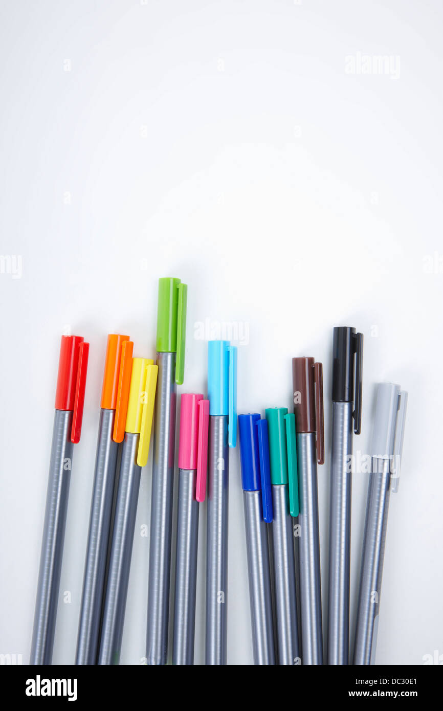 different colours of pens Stock Photo - Alamy
