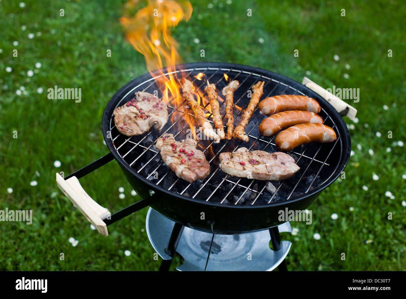 Barbecue a hot summer evening, Grilling Stock Photo - Alamy