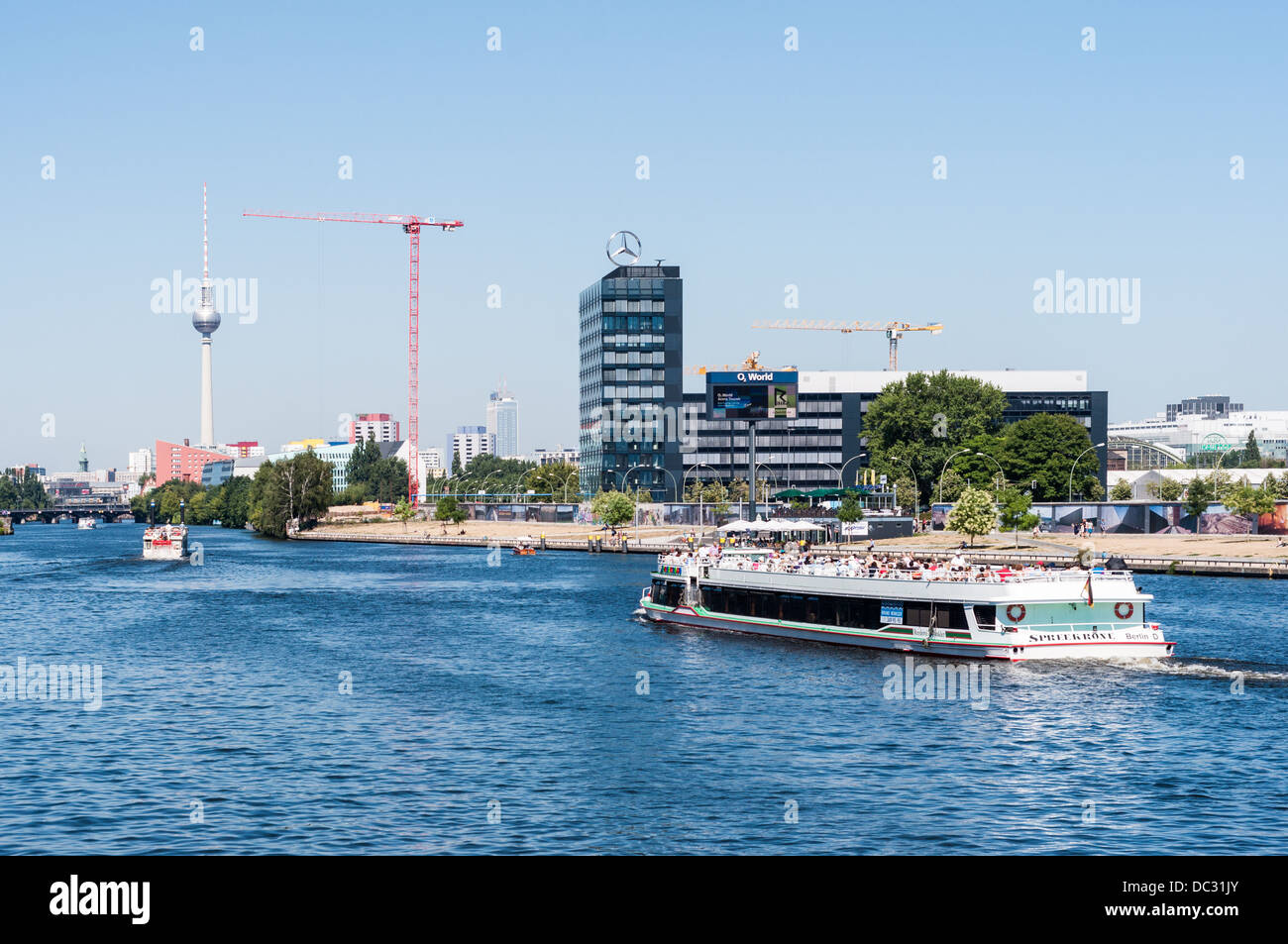 Cityscape Berlin Germany – View over the Spree River with Berlin Wall ...