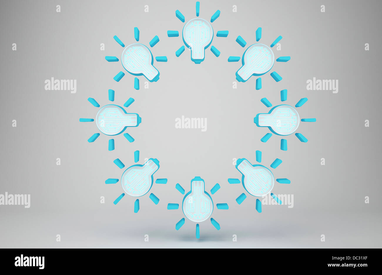light bulbs in a circular figure Stock Photo - Alamy