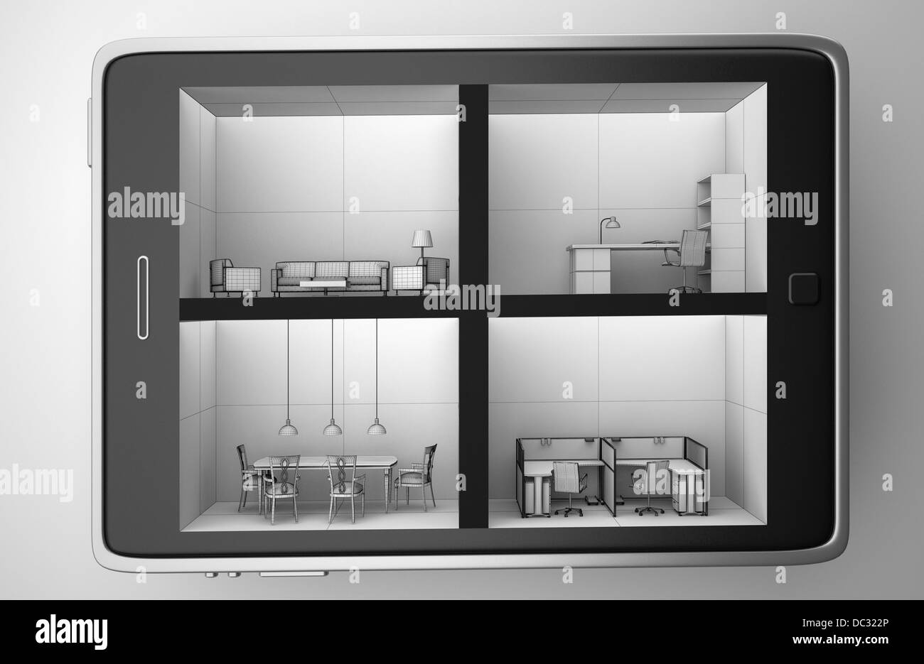 different rooms in a mobile phone Stock Photo - Alamy
