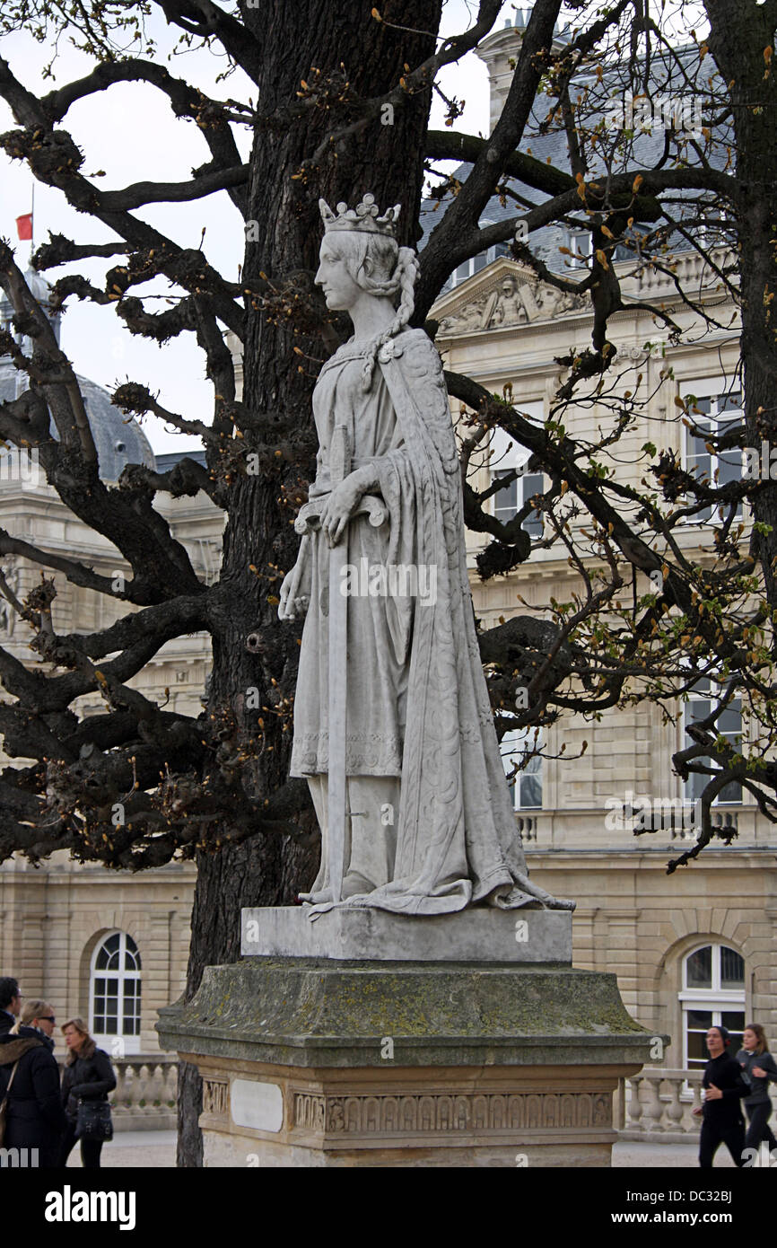 Paris, statue of Queen Matilda, Luxembourg Gardens Stock Photo - Alamy