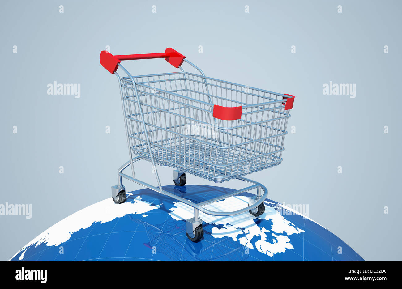 shopping cart on top of a globe Stock Photo - Alamy