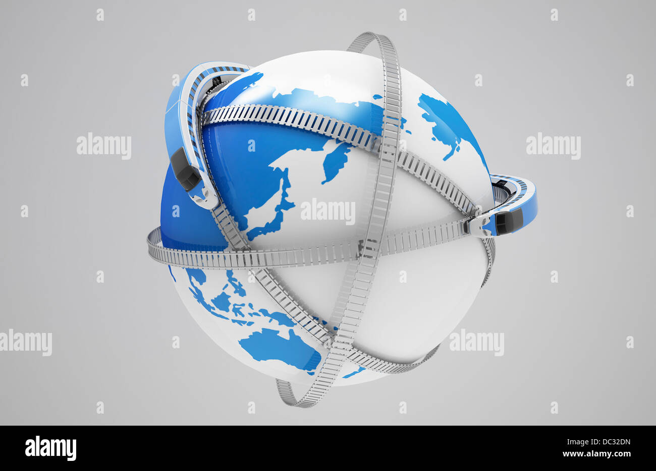railways all over a globe Stock Photo - Alamy