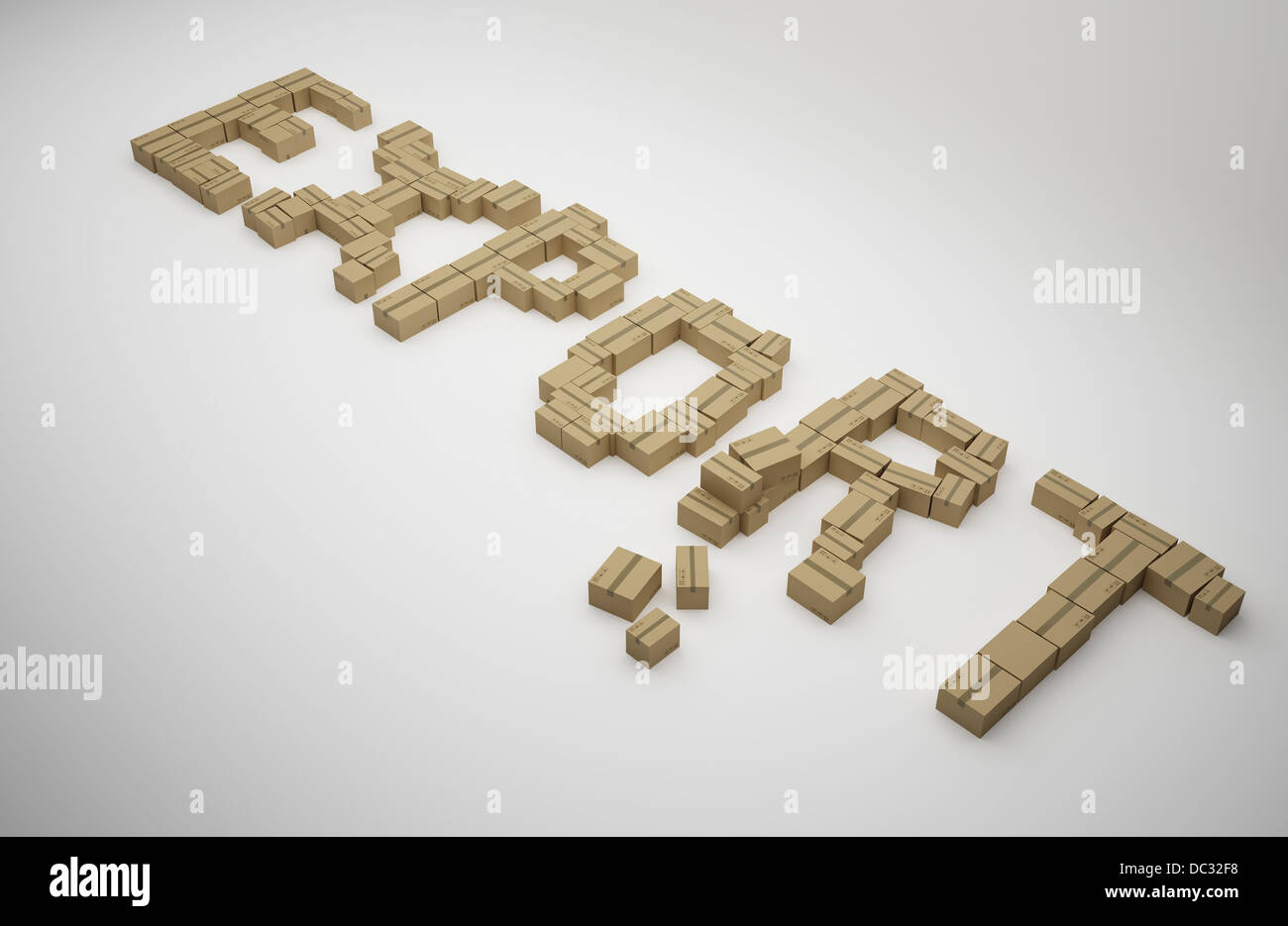 a word export written with boxes Stock Photo - Alamy