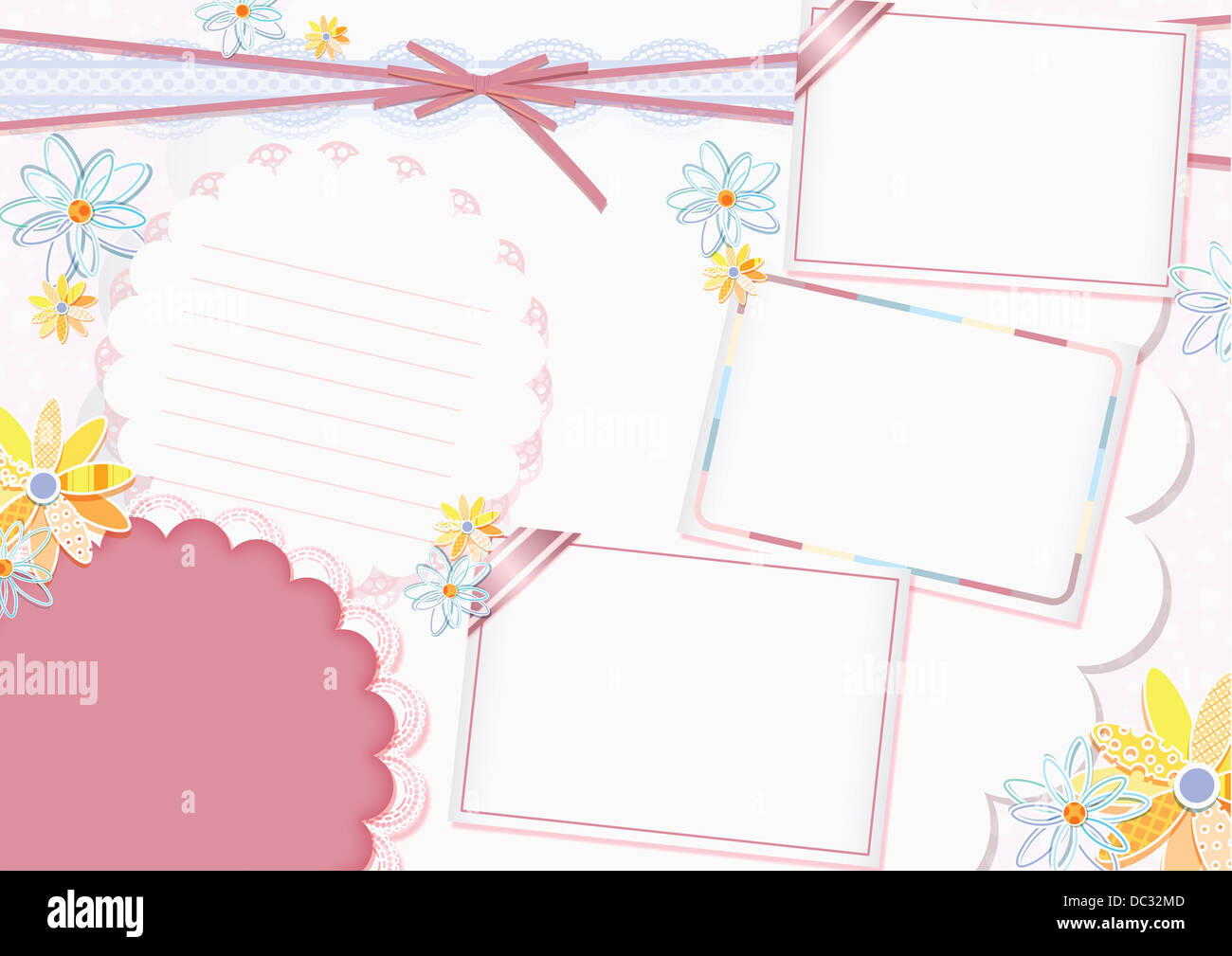 illustration of pink memo templates Stock Photo - Alamy