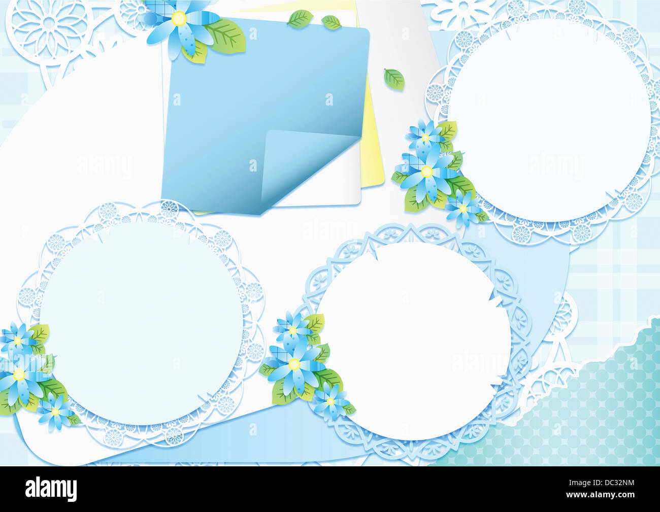 illustration of blue memo templates Stock Photo - Alamy