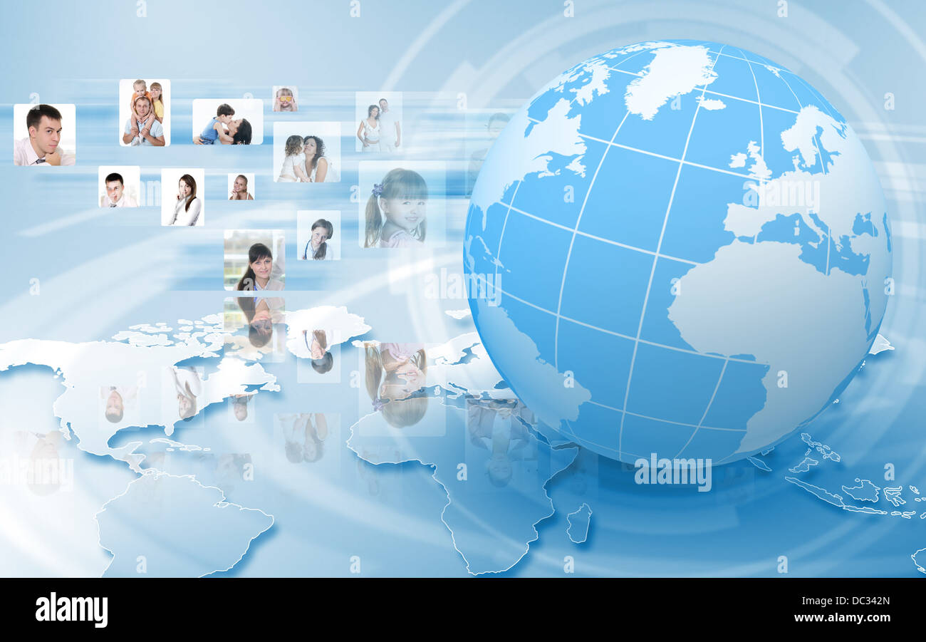 Planet as symbol of social networking Stock Photo - Alamy
