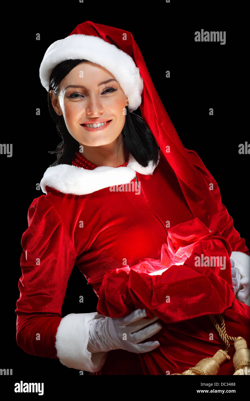 pretty santa girl Stock Photo - Alamy