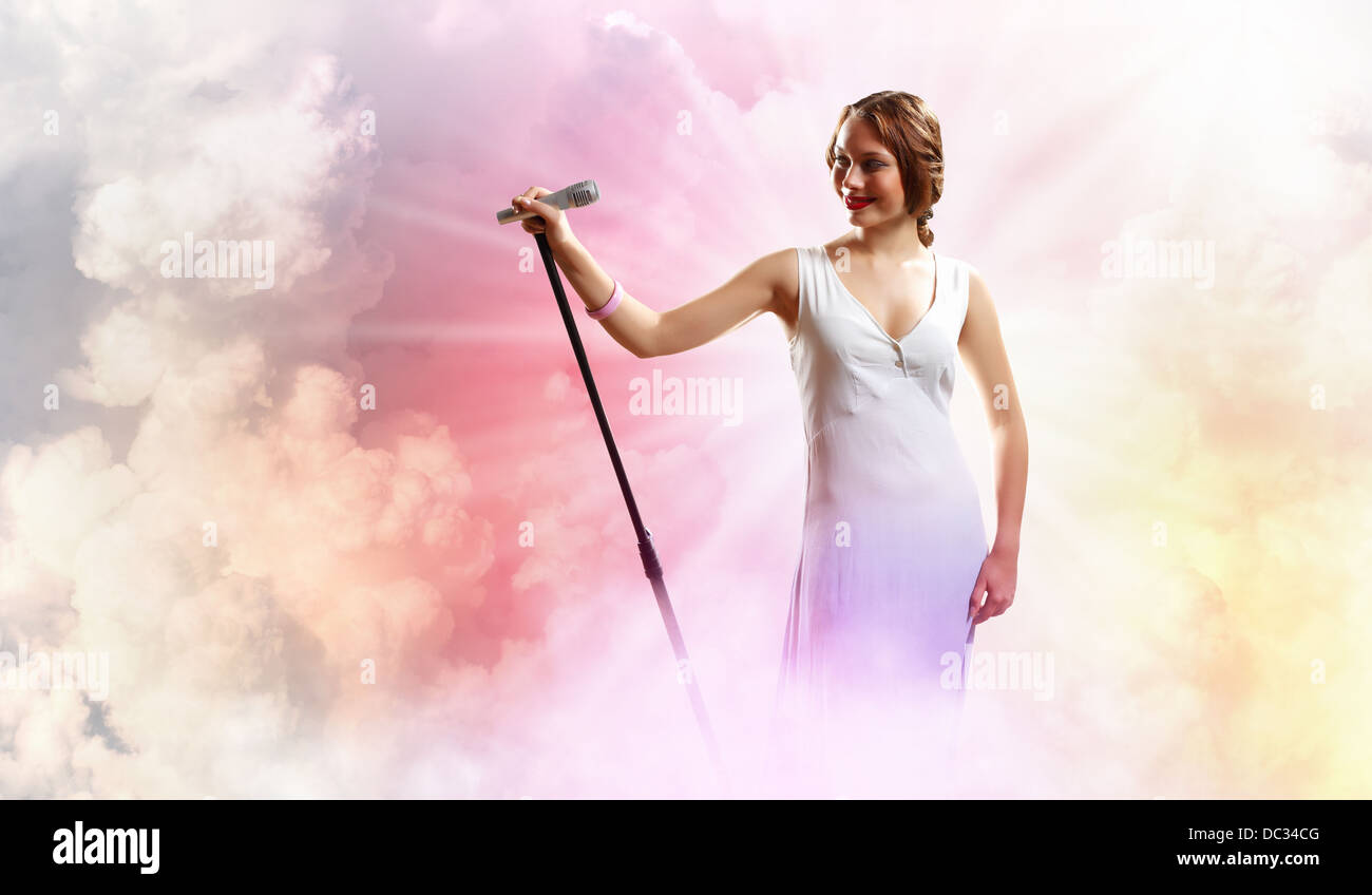Portrait of female singer Stock Photo - Alamy
