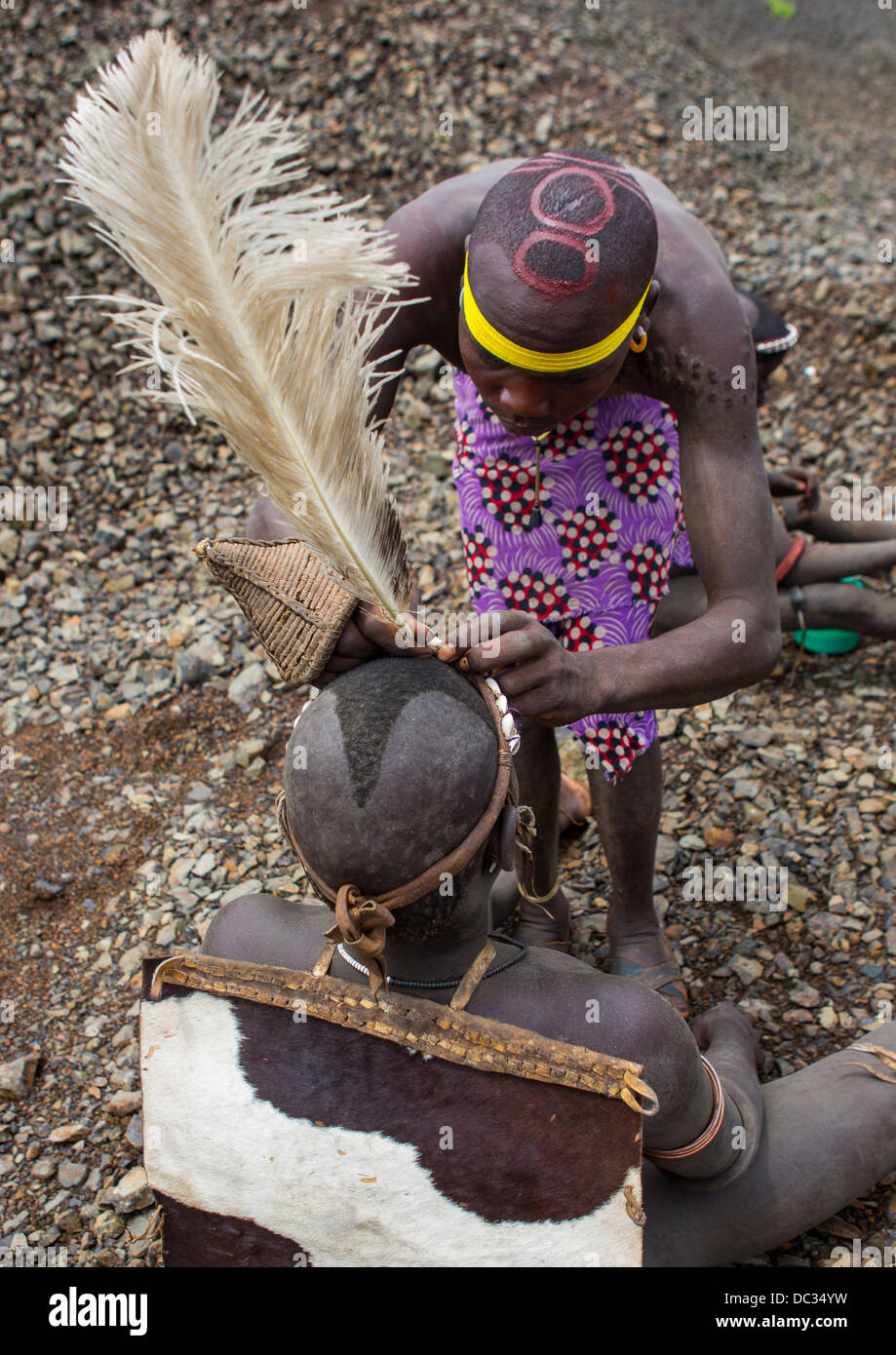 Bodi Tribe Preparing The Kael Ceremony, Hana Mursi, Omo Valley ...