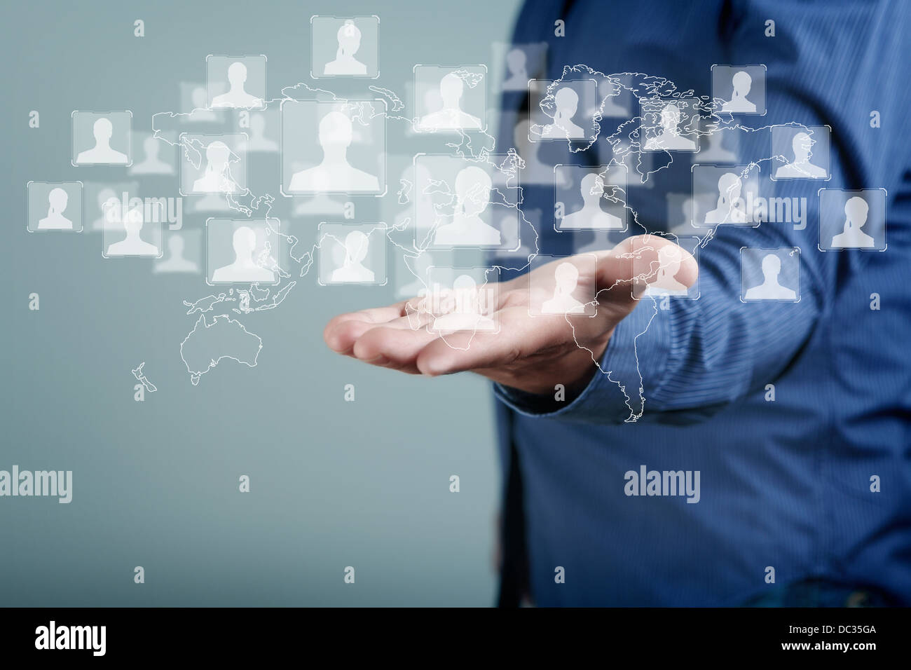 hand pressing virtual buttons Stock Photo - Alamy