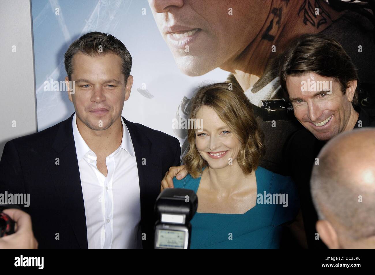 Los Angeles, CA. 7th Aug, 2013. Matt Damon, Jodie Foster, Sharlto ...