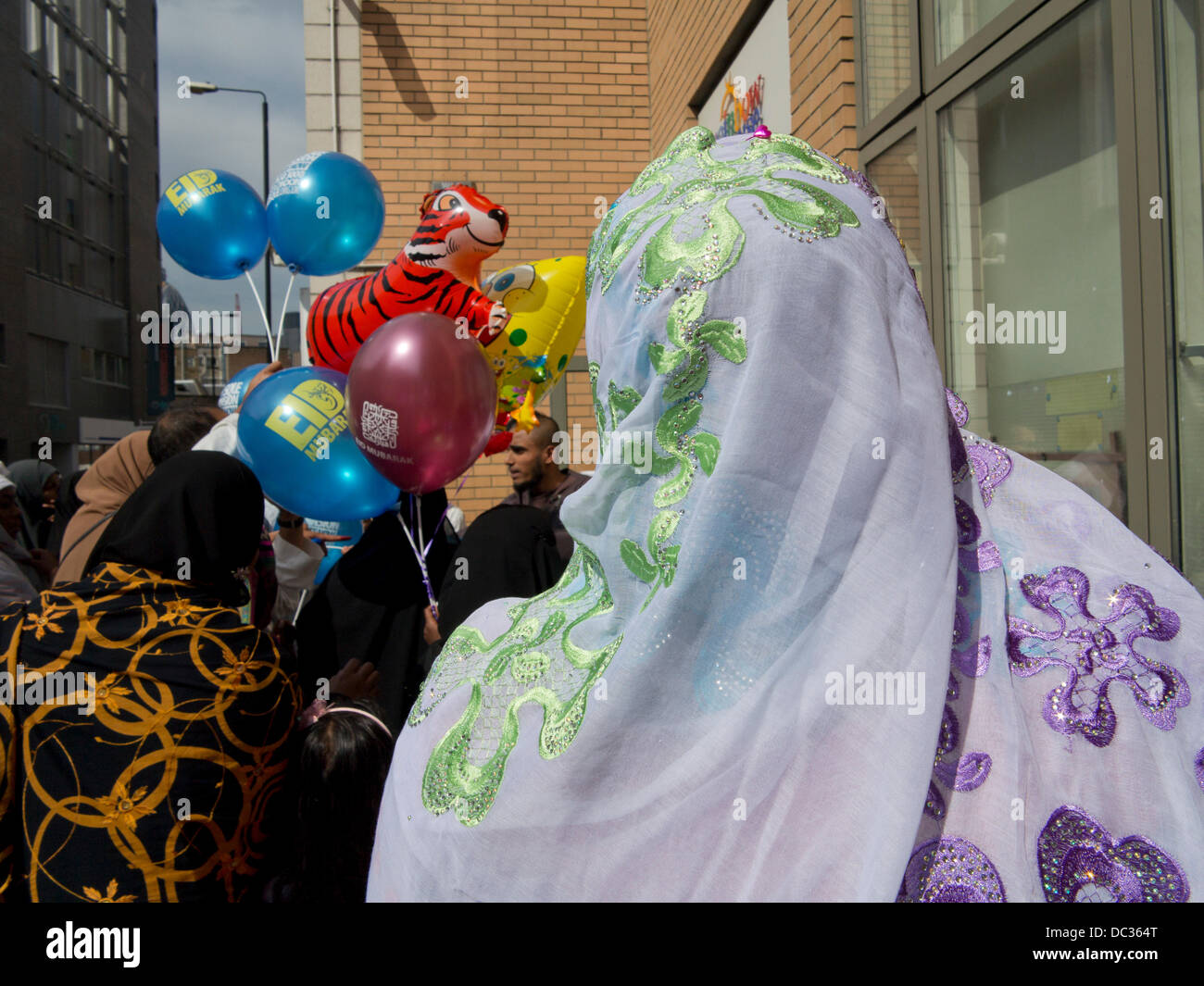 Muslims celebrate Eid Mubarak, at the end of Ramadan, by the East ...