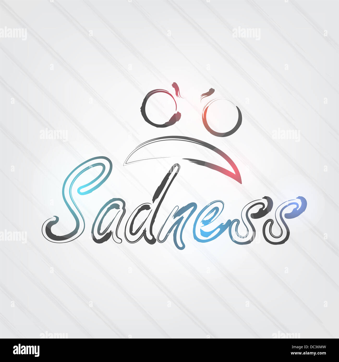 Sandess Typography - background in retro style with sad face and label ...