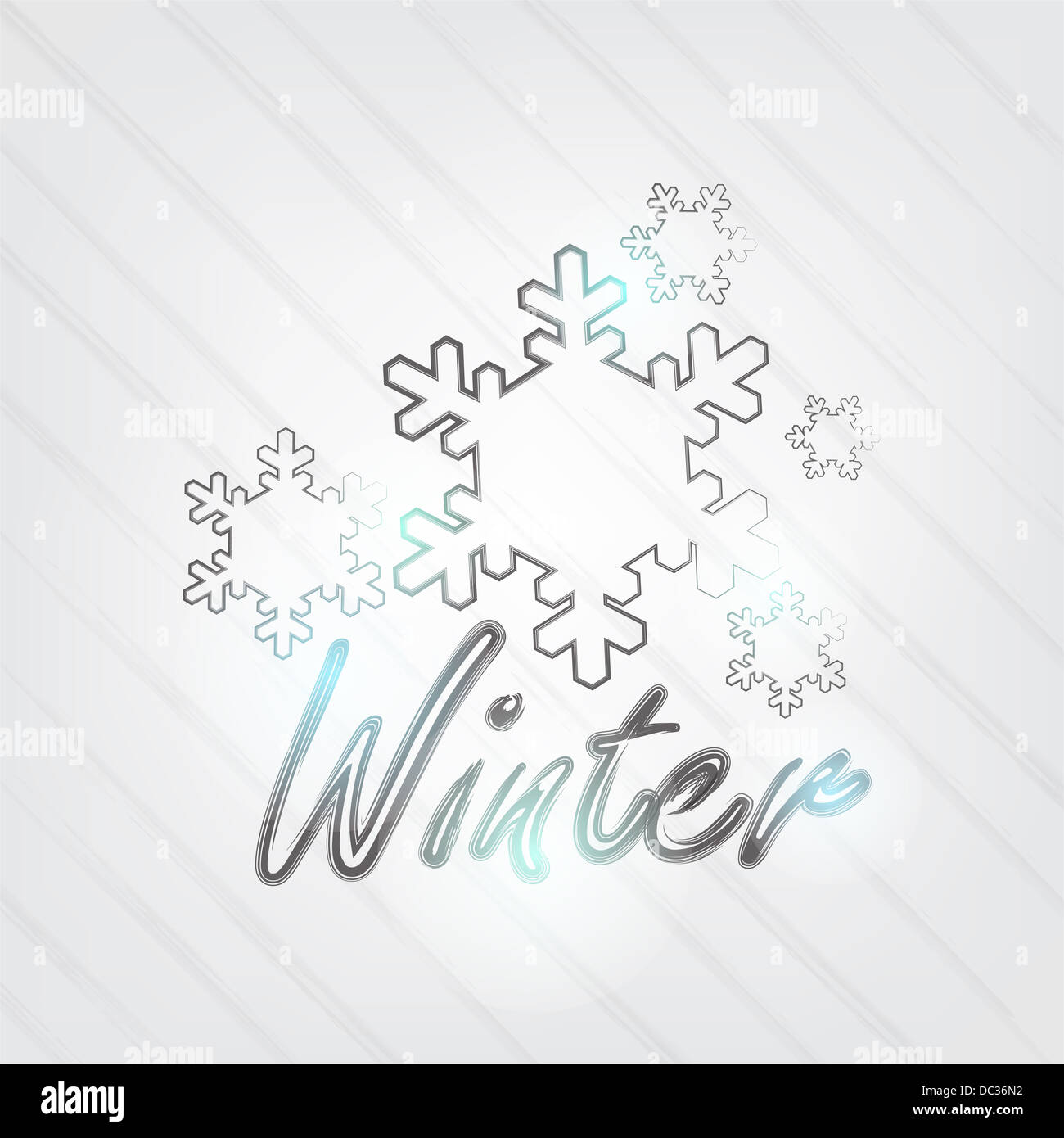 Winter Typography - background in retro style with snowflakes and label ...