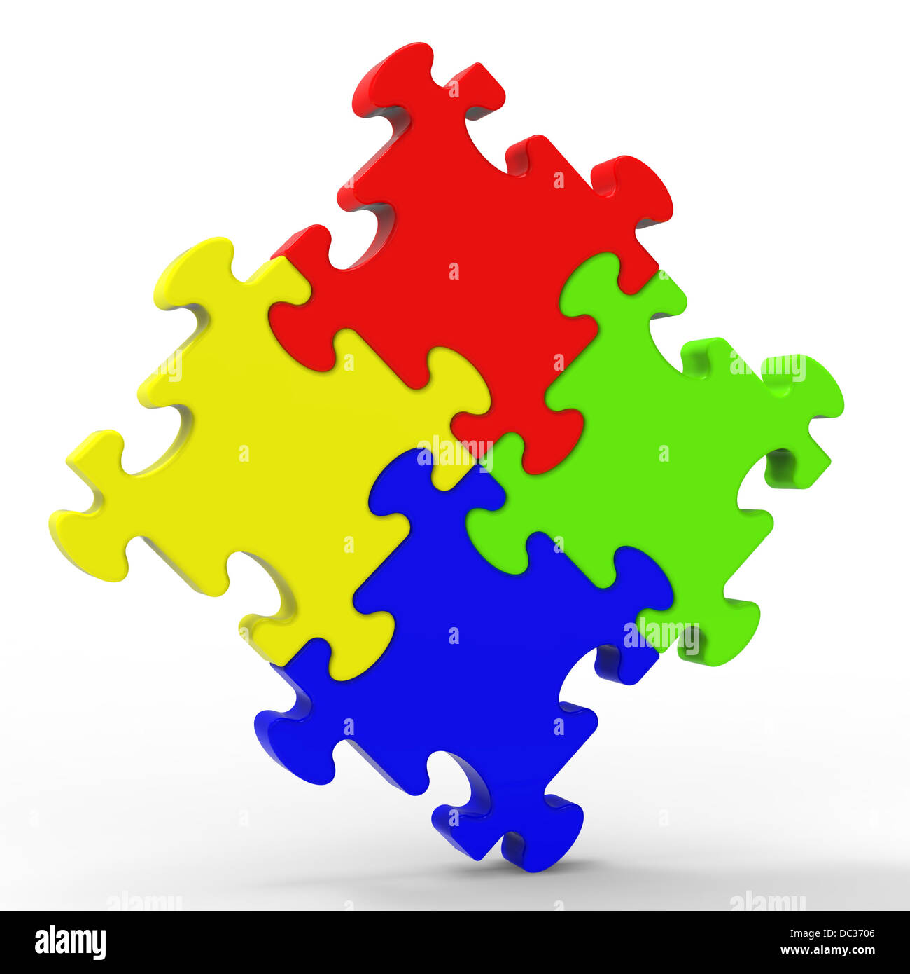Multicolored Puzzle Square Showing Union Stock Photo - Alamy