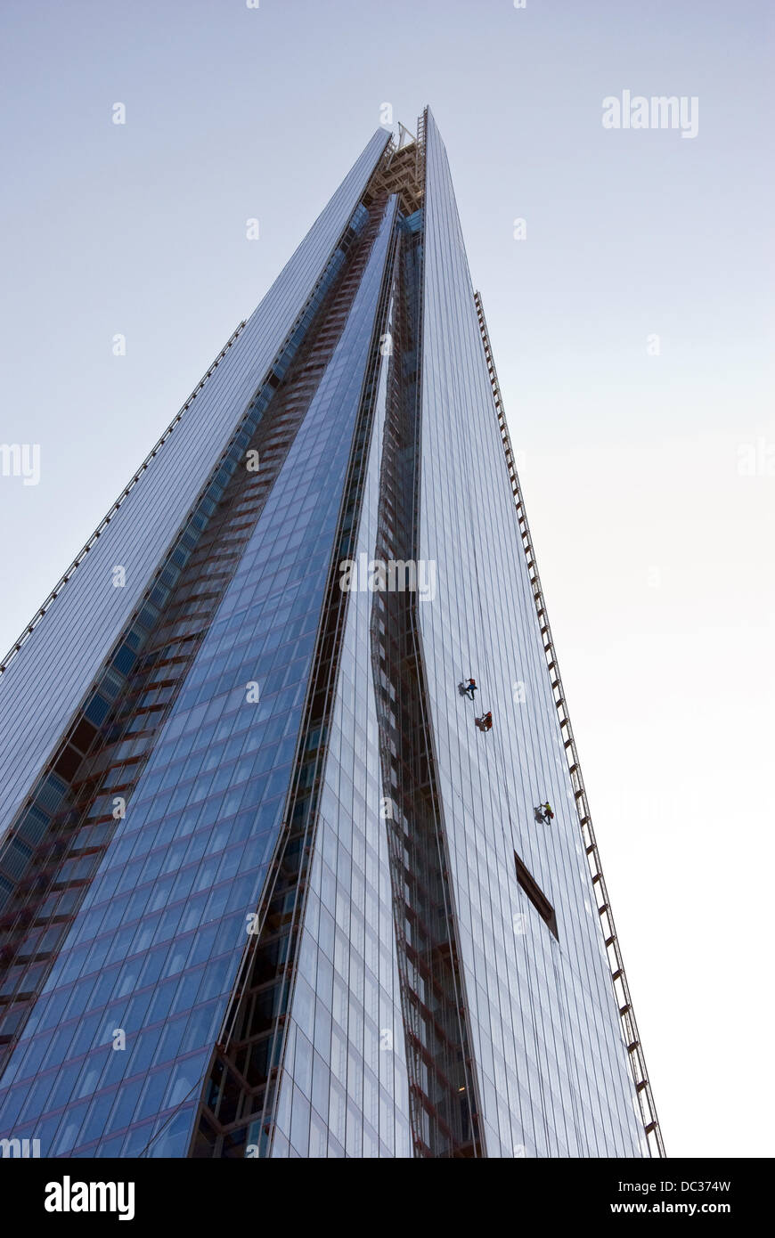 Cleaning windows on The Shard, London Stock Photo - Alamy