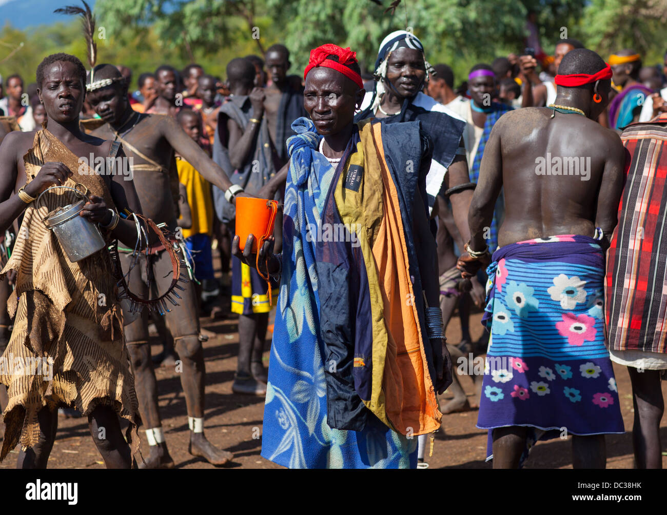 Bodi Tribe People Celebrating The Kael Ceremony, Hana Mursi, Omo Valley ...