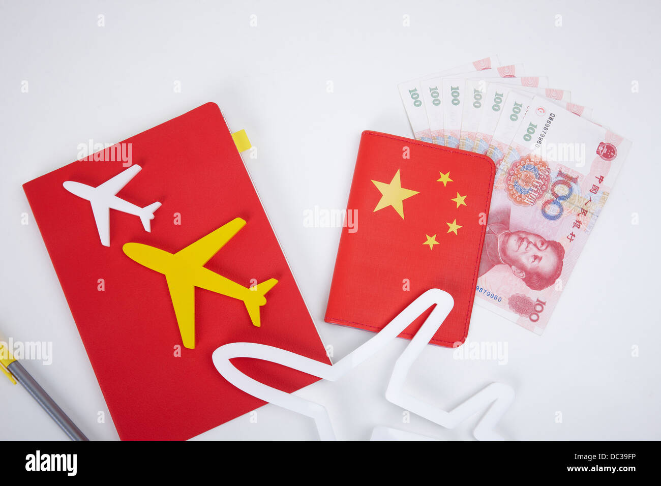 Chinese money and airplane Stock Photo - Alamy