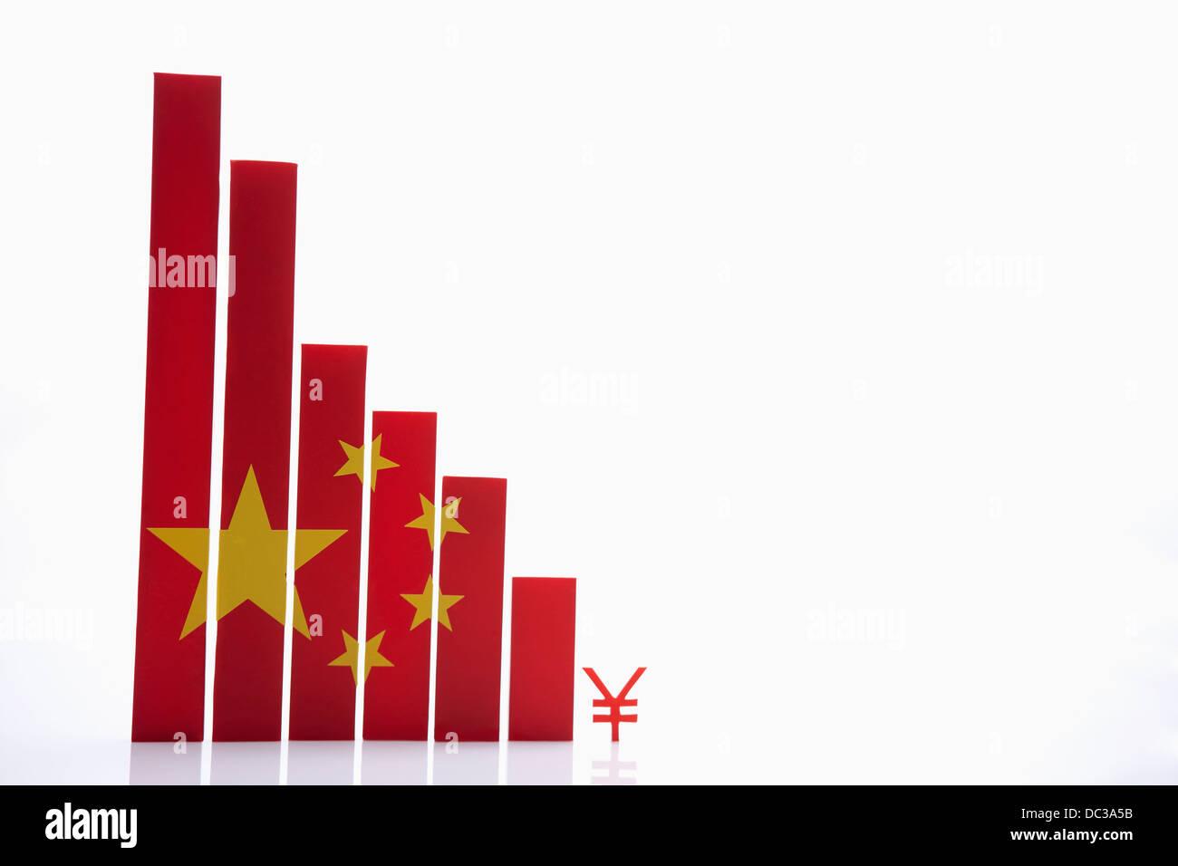 Chinese currency with bar graph Stock Photo - Alamy