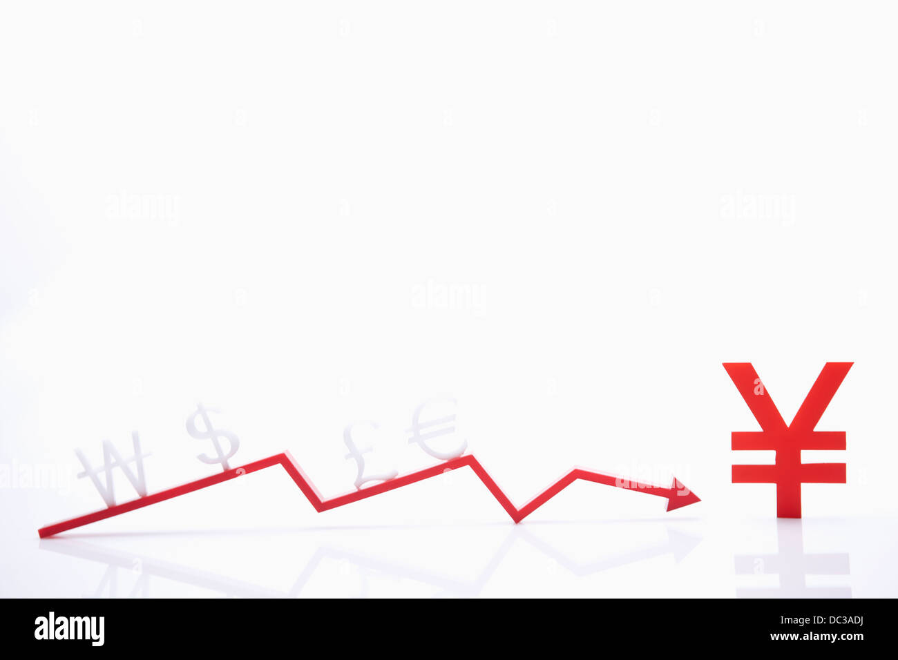 a graph leading to Chinese Currency Stock Photo - Alamy