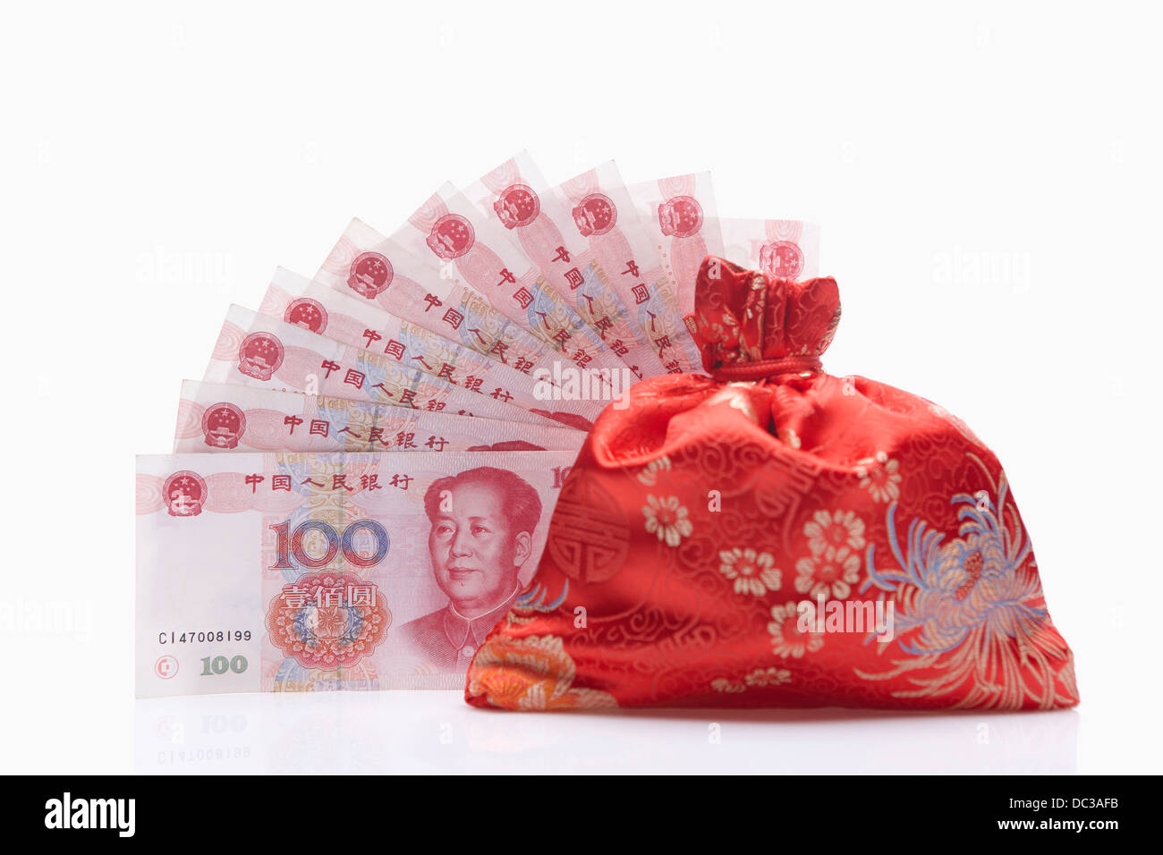 Chinese money with money pocket Stock Photo - Alamy