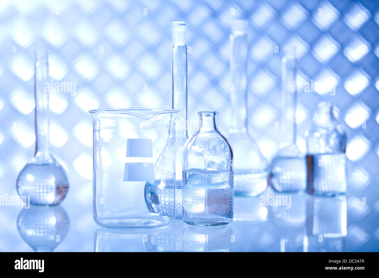 Chemistry science formula, Laboratory glassware Stock Photo - Alamy