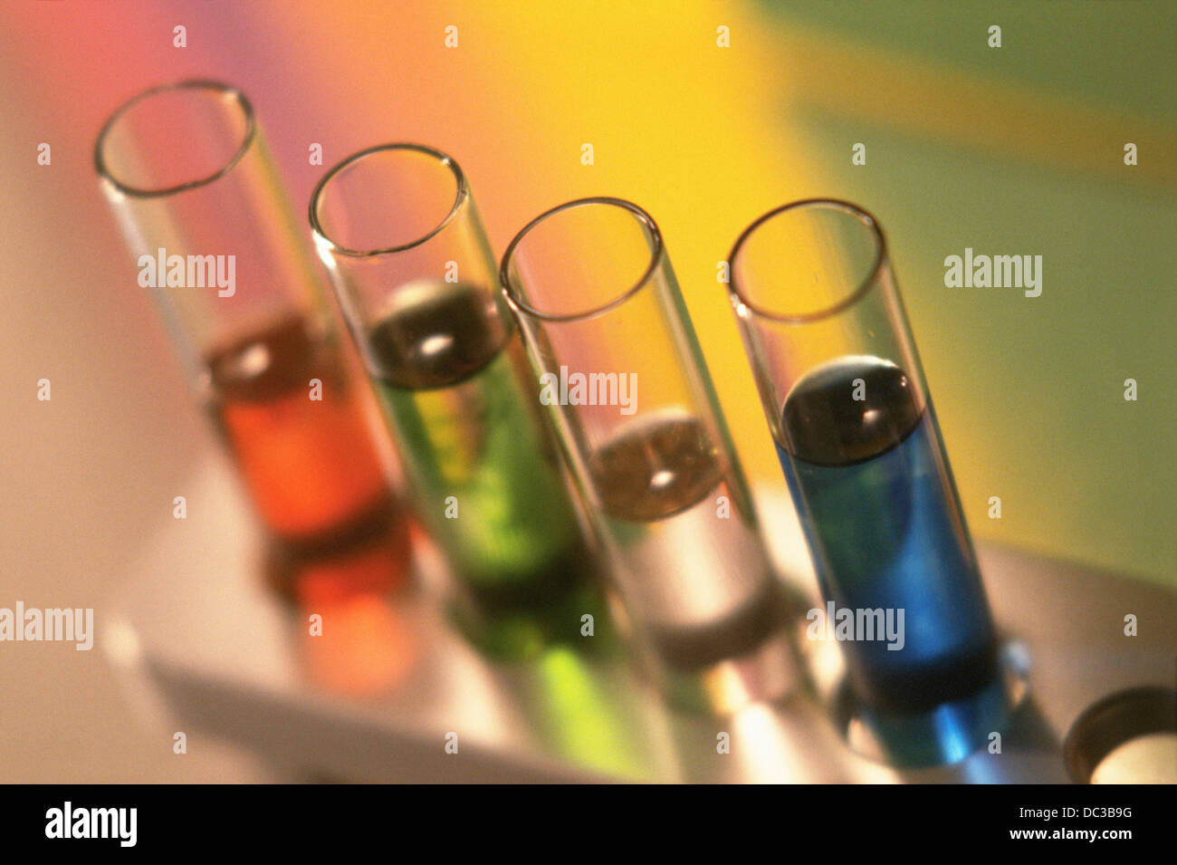 Experimental test tubes in straight line Stock Photo - Alamy