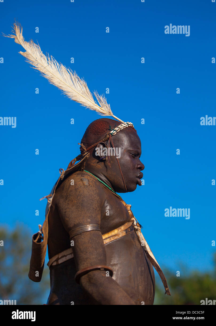 Bodi Tribe Fat Man During Kael Ceremony, Hana Mursi, Omo Valley Stock ...
