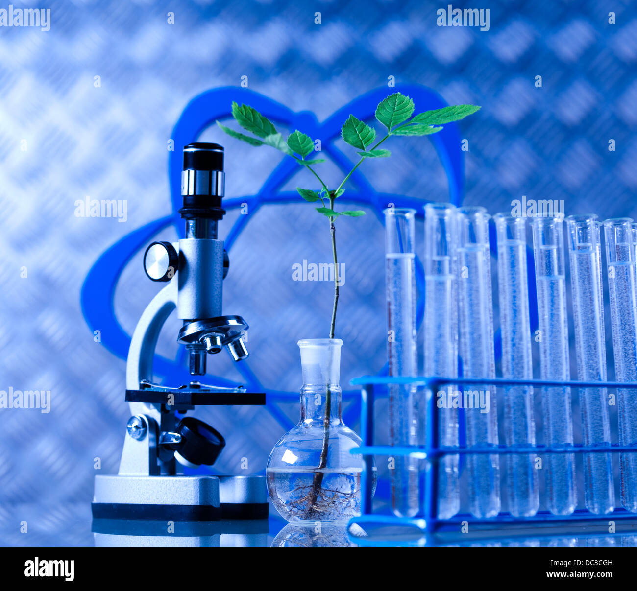 Chemistry equipment, plants laboratory glassware Stock Photo - Alamy