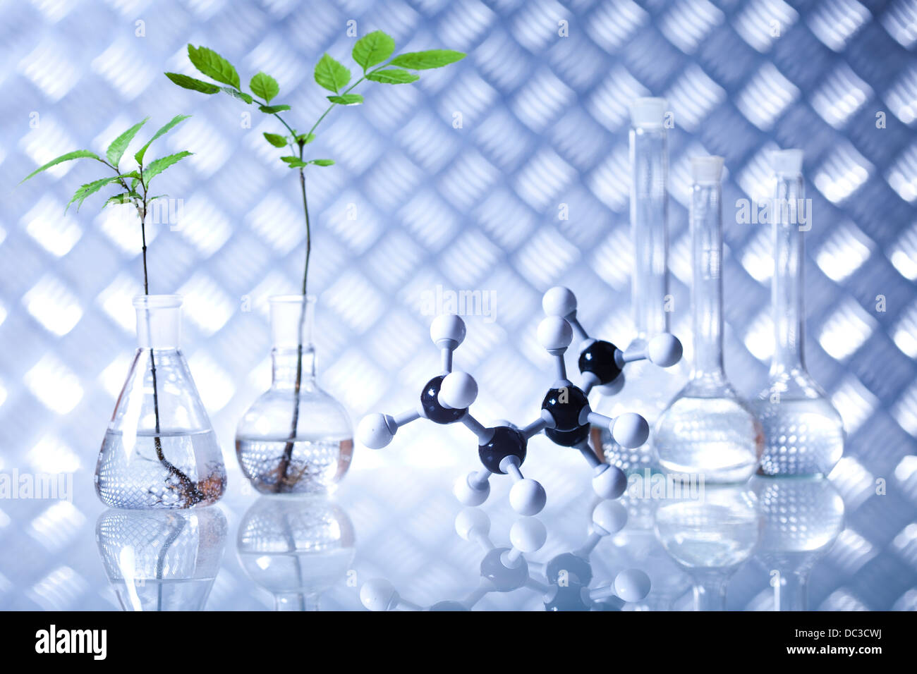 Chemical laboratory glassware equipment, ecology Stock Photo - Alamy