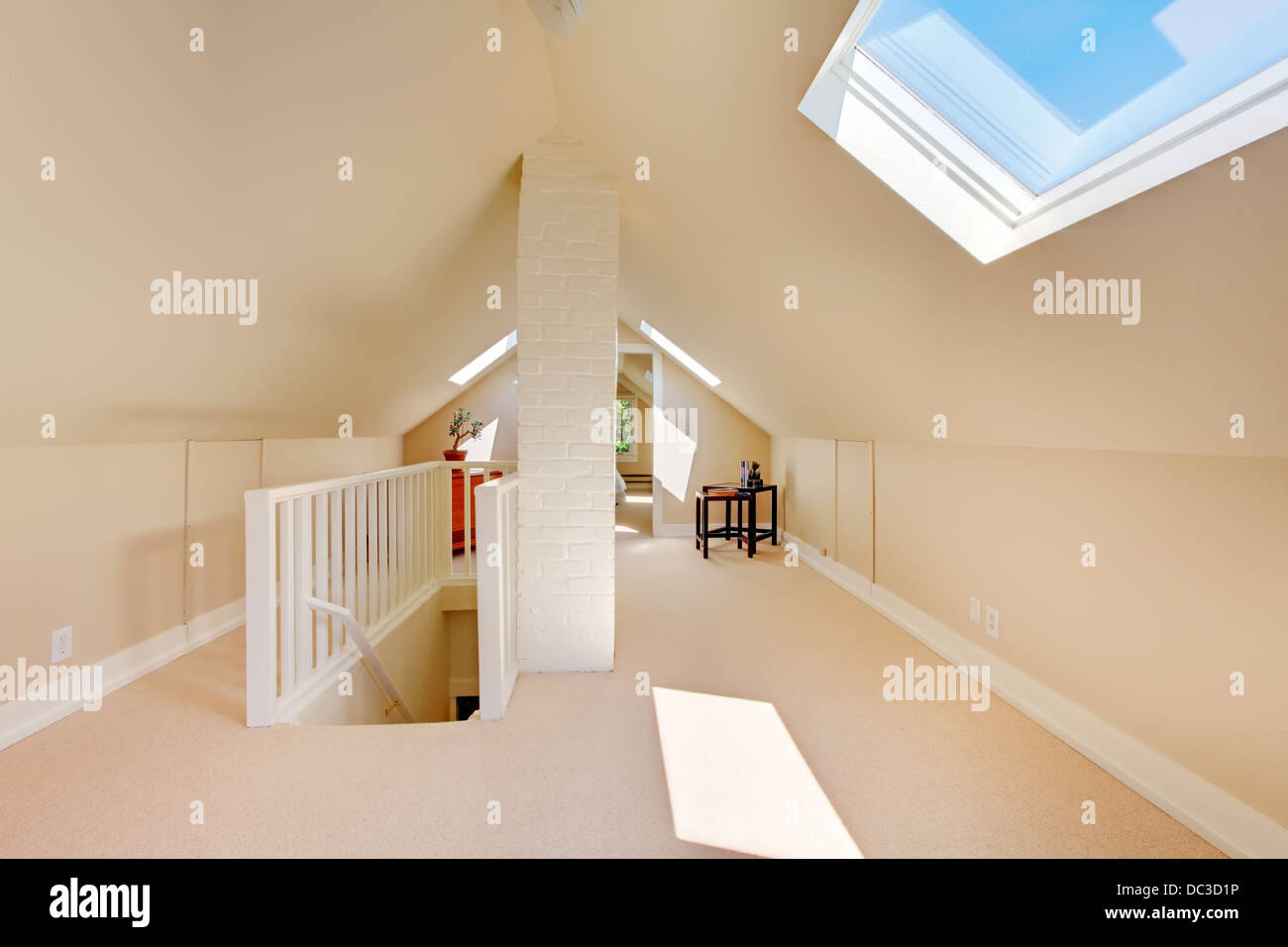 Bright clean attic in the small home Stock Photo - Alamy