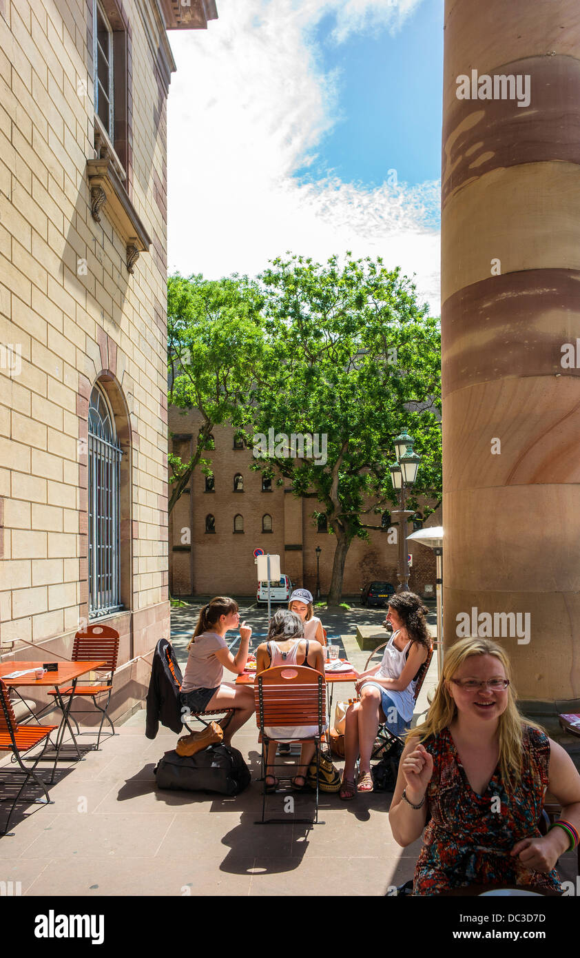 Cafe terrace at opera house Strasbourg Alsace France Stock Photo - Alamy