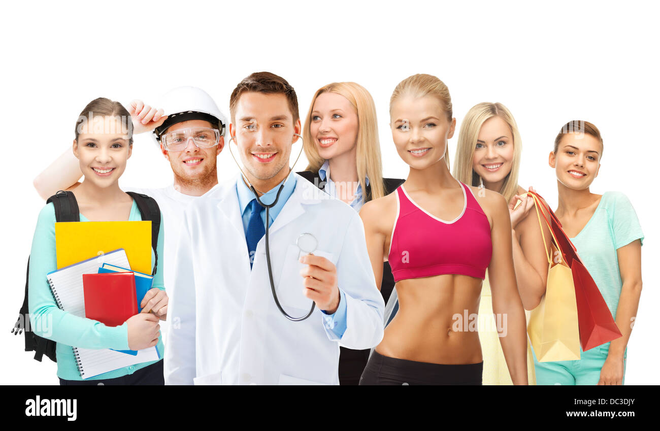 many people or different professionals Stock Photo - Alamy