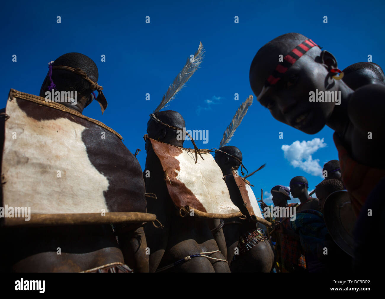 Bodi Tribe Fat Men During Kael Ceremony, Hana Mursi, Omo Valley ...