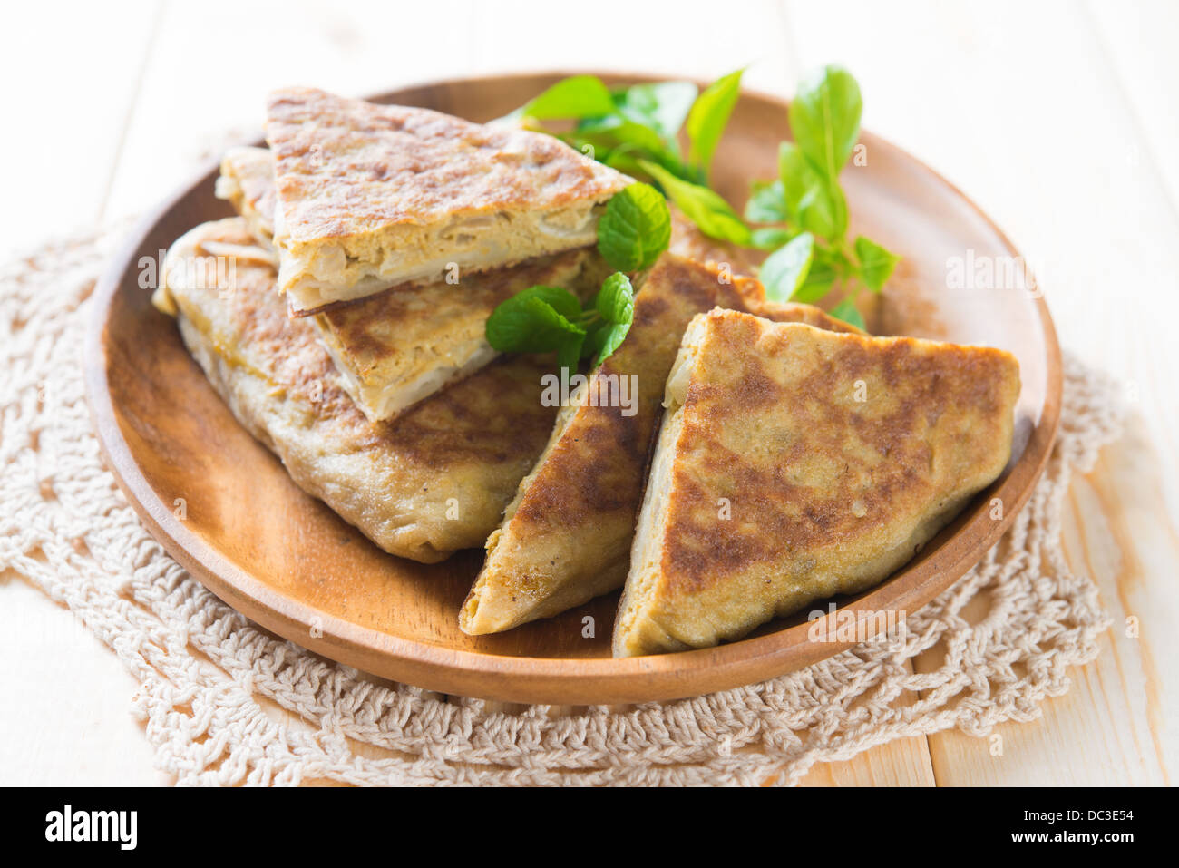 Stuffed pancake or pan-fried bread, martabak or murtabak, also mutabbaq ...