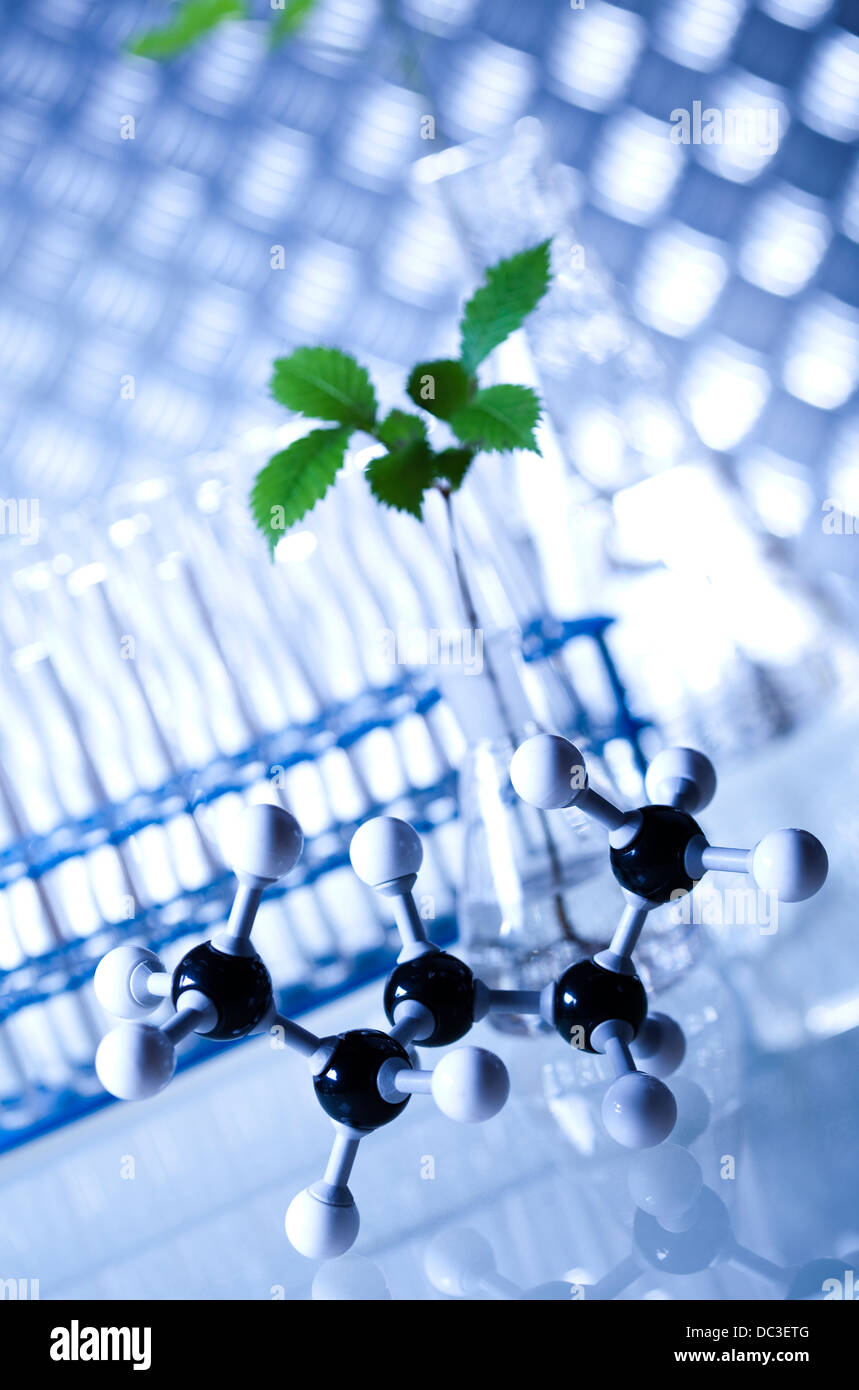 Chemical laboratory glassware equipment, ecology Stock Photo - Alamy