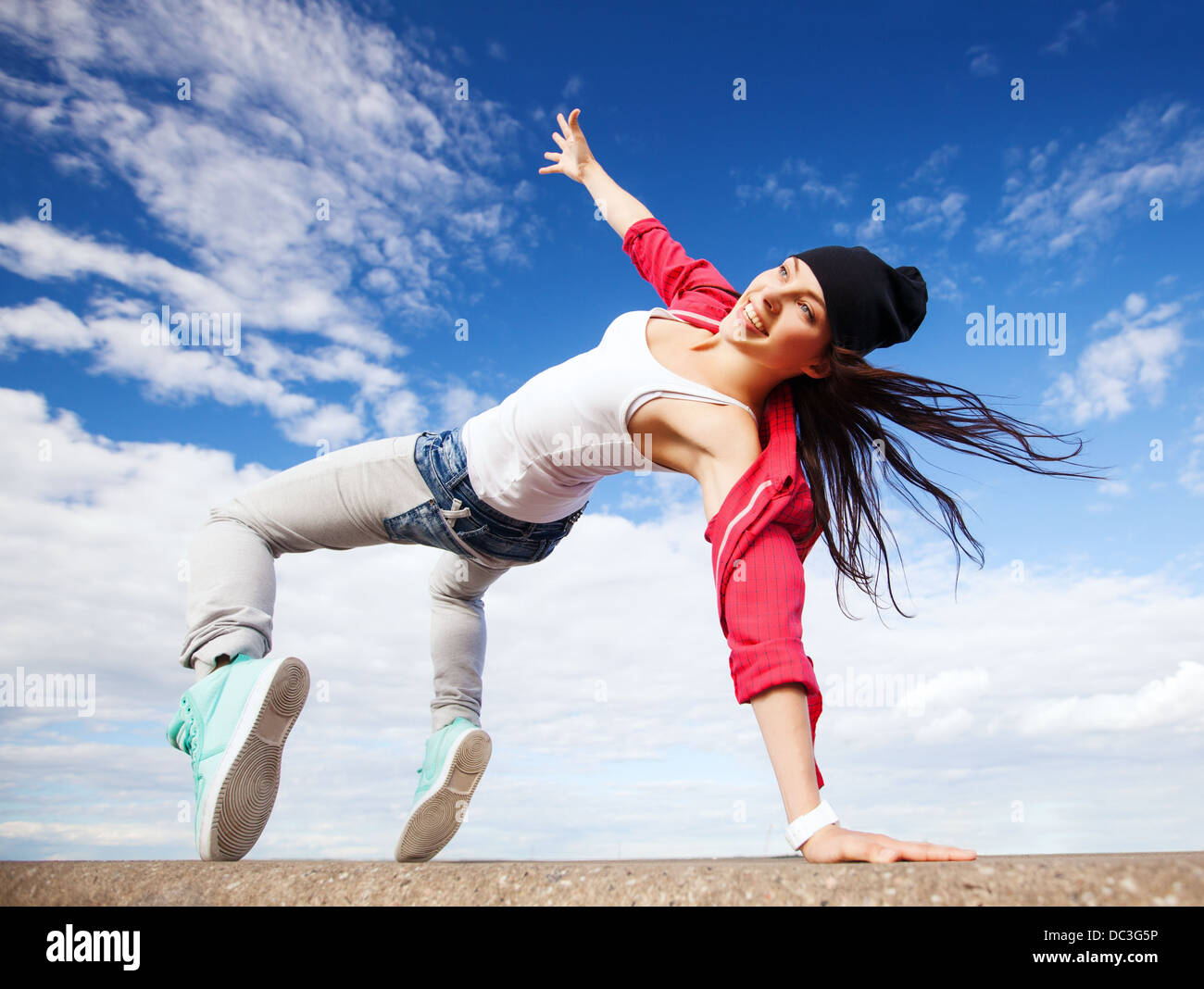beautiful dancing girl in movement Stock Photo - Alamy