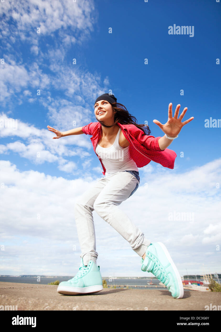 beautiful dancing girl in movement Stock Photo - Alamy