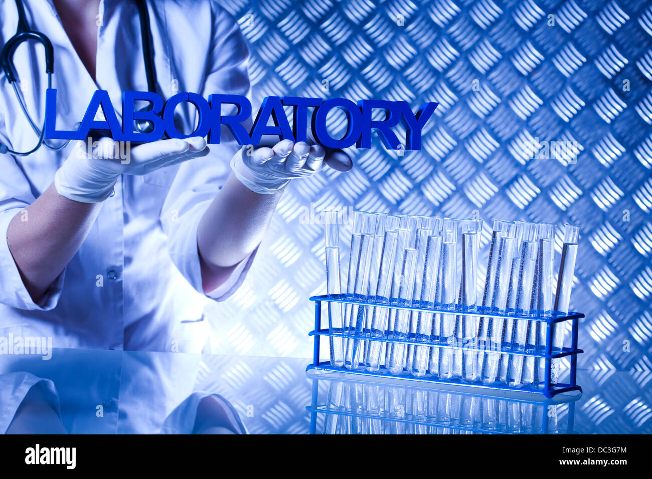 Chemistry science formula, Laboratory glassware Stock Photo - Alamy