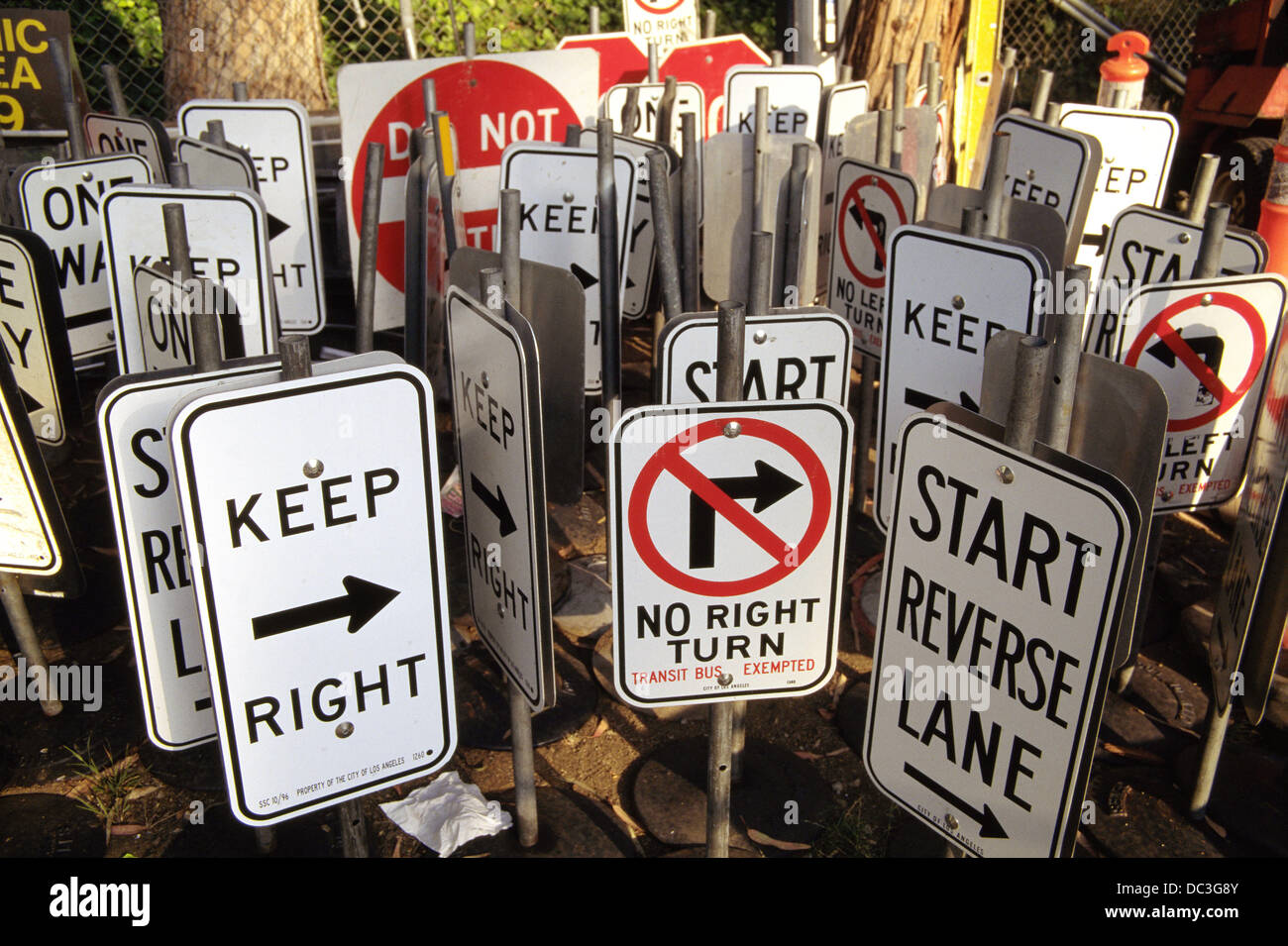 Traffic control signs Stock Photo - Alamy