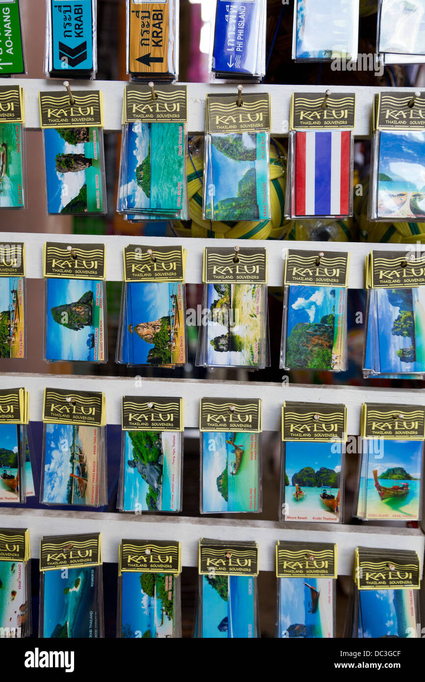 Postcards on Sale in a Shop in Ao Nang, Thailand Stock Photo - Alamy