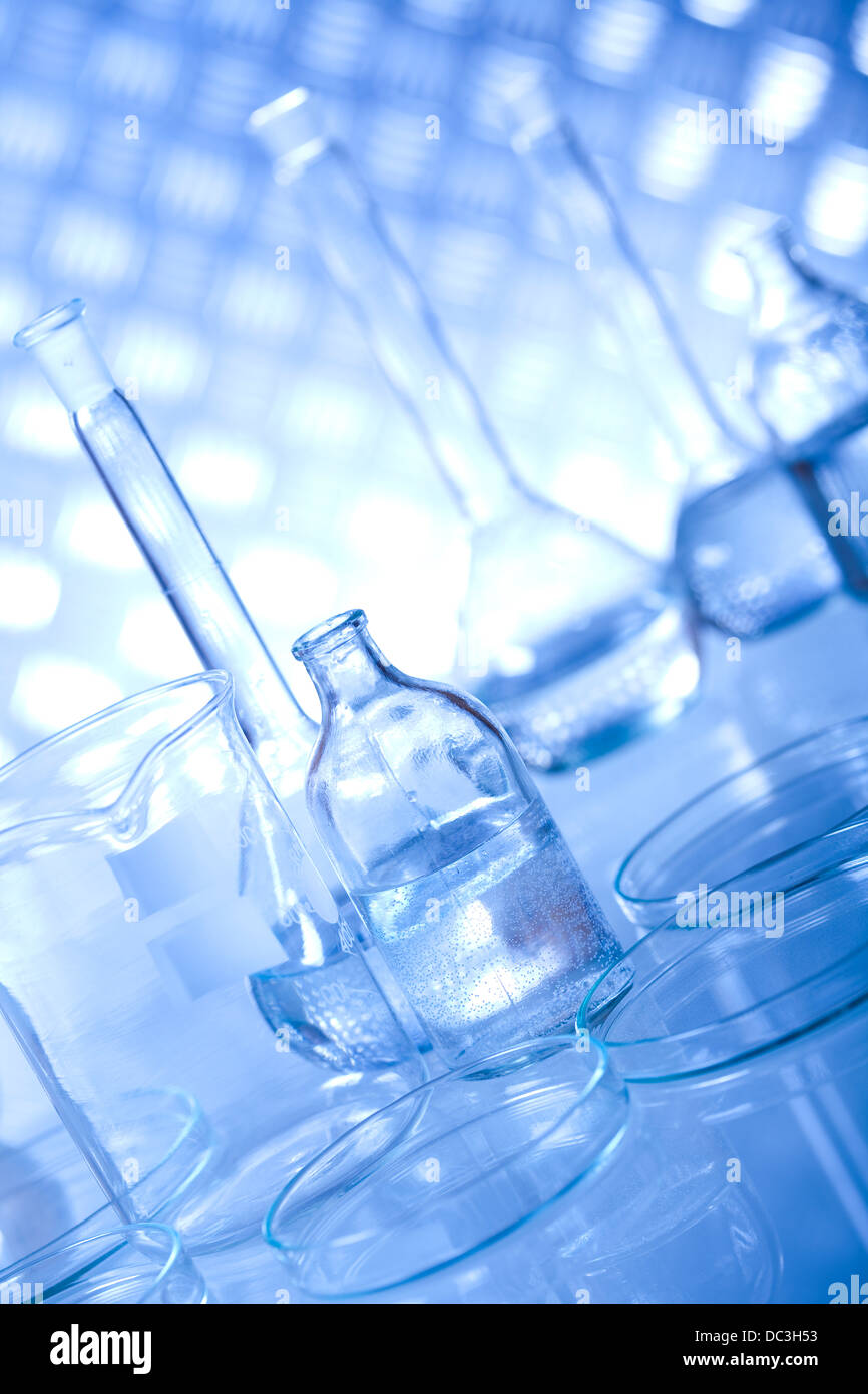 Chemistry science formula, Laboratory glassware Stock Photo - Alamy