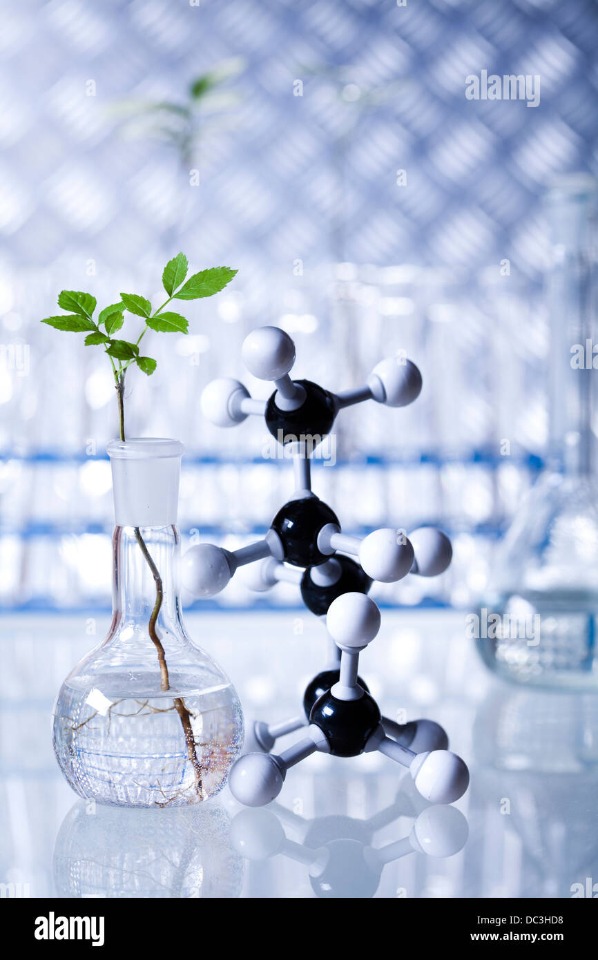 Chemical laboratory glassware equipment, ecology Stock Photo - Alamy